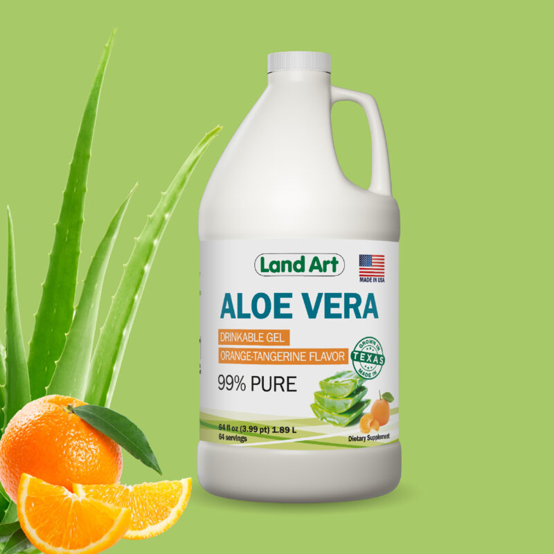 Aloe Vera Drinkable Gel Orange Tangerine Flavored | Land Art Supplements